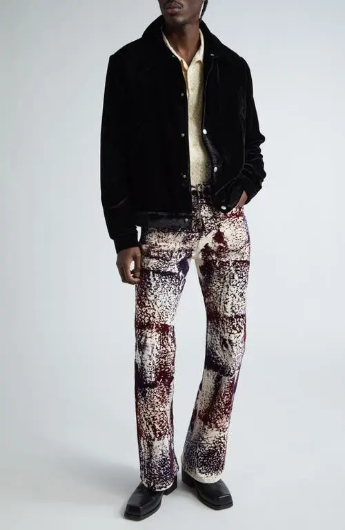 SéFr Rider Cut Flocked Flare Jeans In Genesis Applique - 55